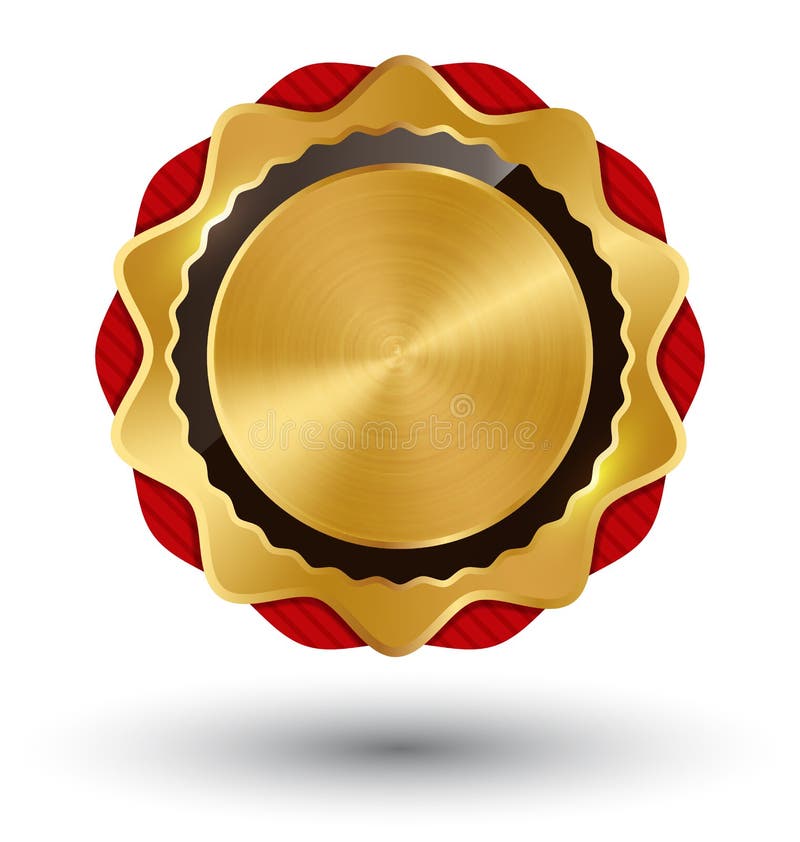 Golden Premium Quality Red Best Label Space for Text Isolated on Stock ...