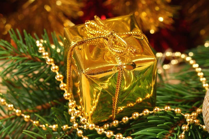 Golden present box stock image. Image of golden, fresh - 11815739