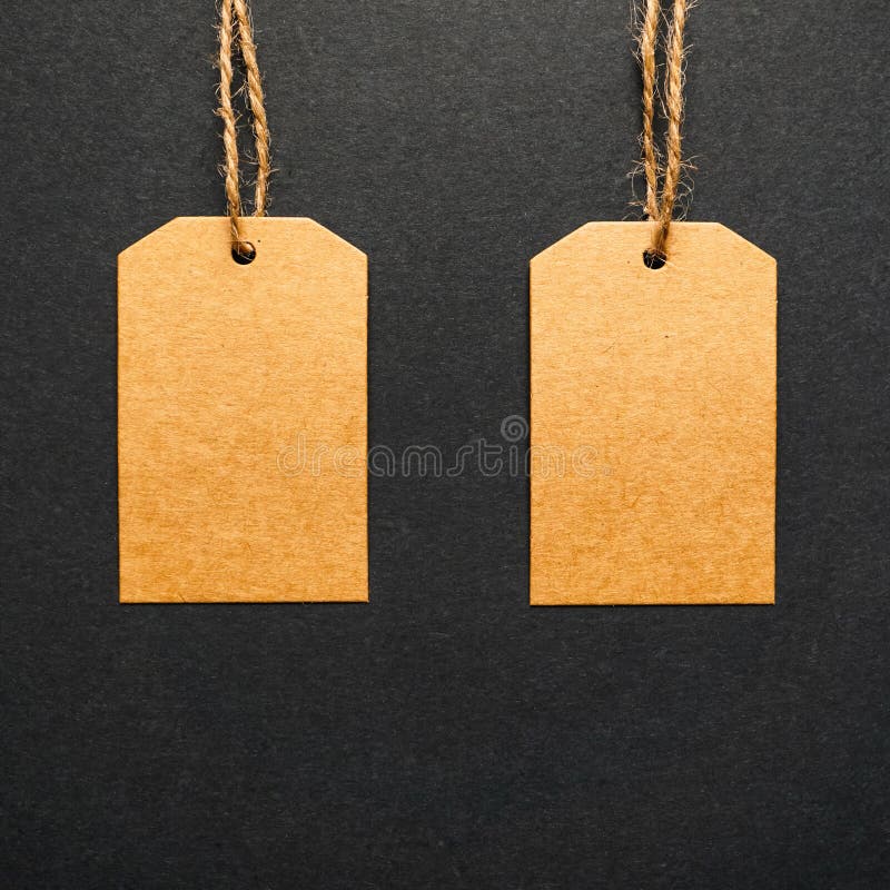 Golden Price Tag on the Black Background, Stock Image - Image of brown ...