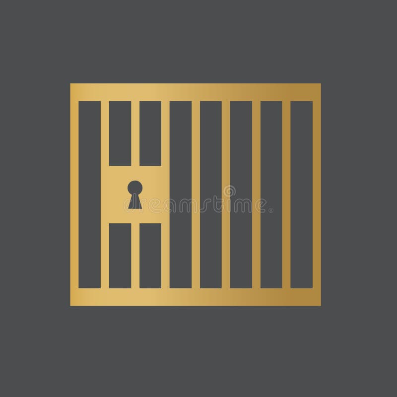 Golden prison bars icon stock vector. Illustration of design - 188399320