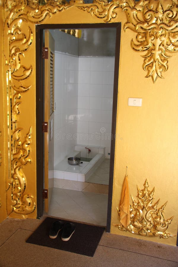 Golden Public Toilet in Asia Stock Image - Image of expensive ...