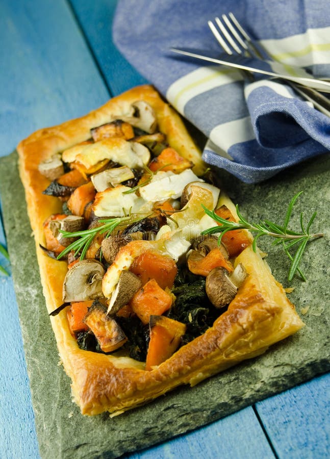 Golden Puff Pastry with Roasted Vegetables Stock Image - Image of ...