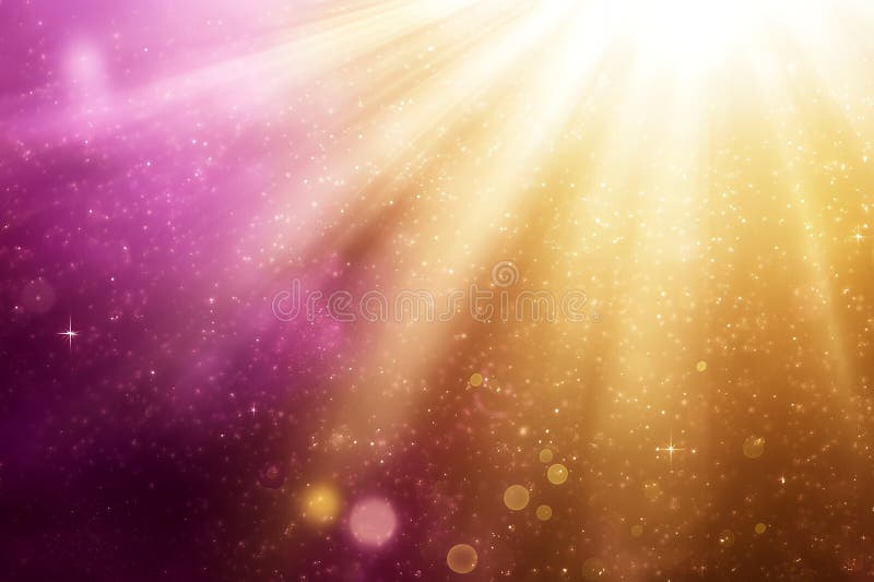 Golden Purple Glitter Sparkle Background Festive Rays Stock ...