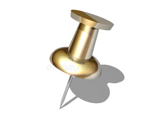 Golden Push Pin stock illustration. Illustration of memo - 10520055