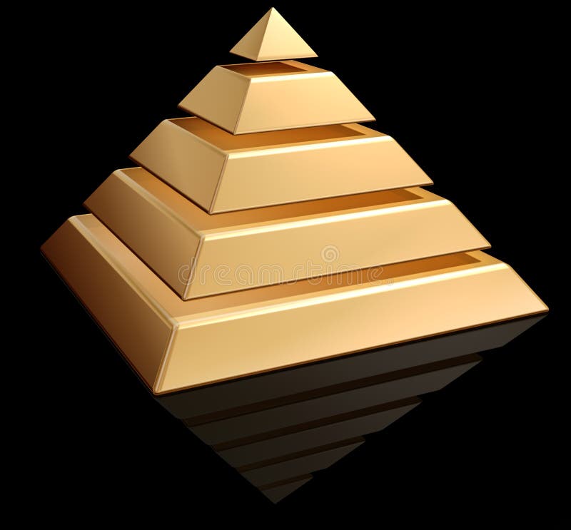 Golden Pyramid stock illustration. Illustration of blocks - 13123922