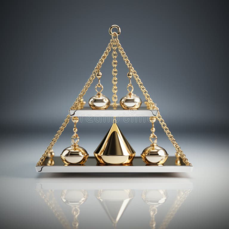 A Golden Pyramid with Bells Hanging from it. Digital Image. Stock ...