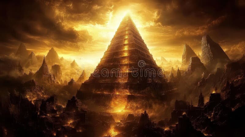 Golden Pyramid City: Ancient Wonder Bathed in Fiery Light, Lost World ... Golden Pyramid City: Ancient Wonder Bathed in Fiery Light, Lost World ...