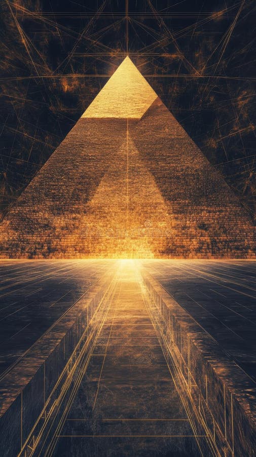 Golden Pyramid Gateway, a Path To Enlightenment Stock Photo - Image of ...