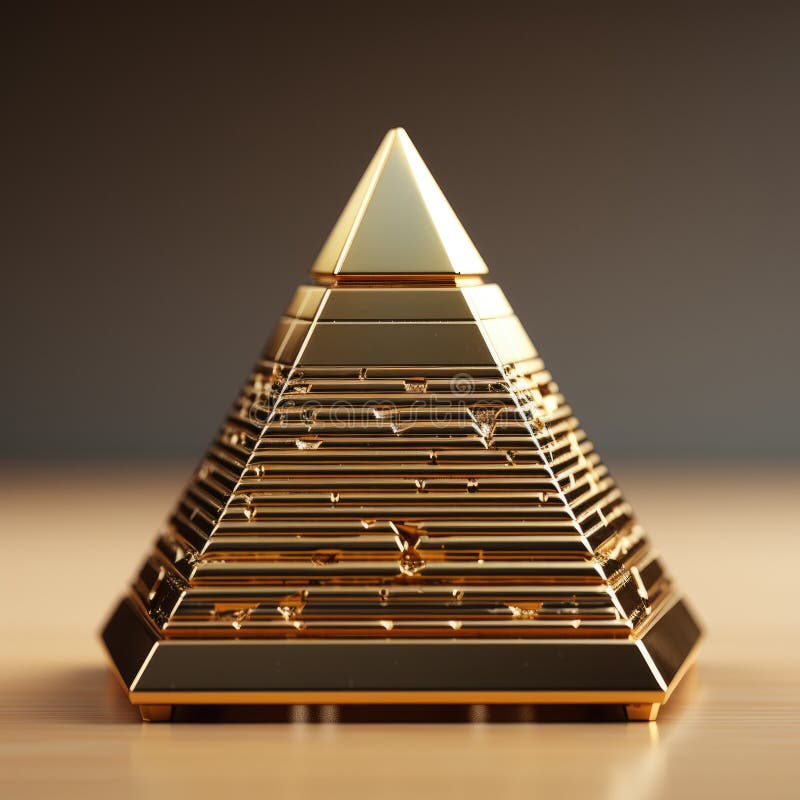 A Golden Pyramid with a Lot of Holes in it. Stock Illustration ...