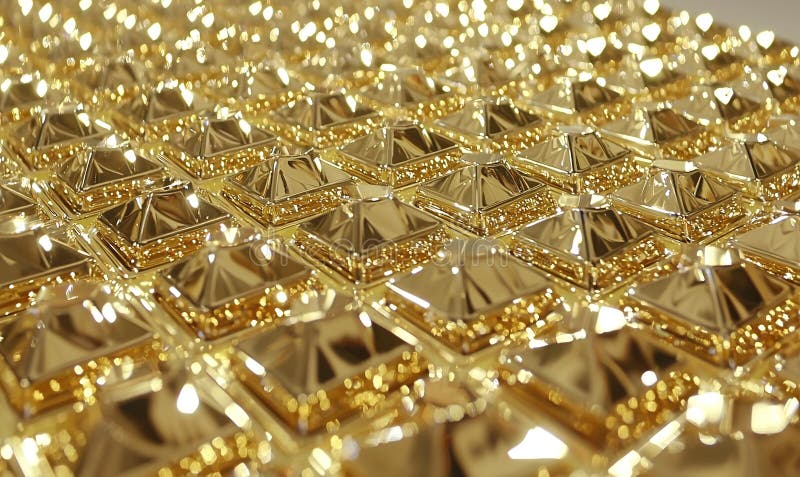 Golden Pyramid Pattern Background for Luxury, Wealth, or Abstract ...