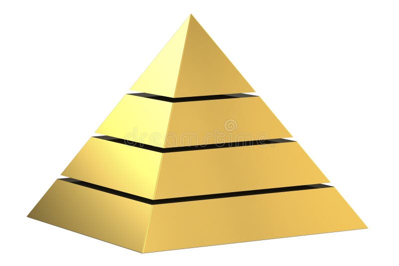 Golden Pyramid in Separated Portions Isolated Stock Illustration ...