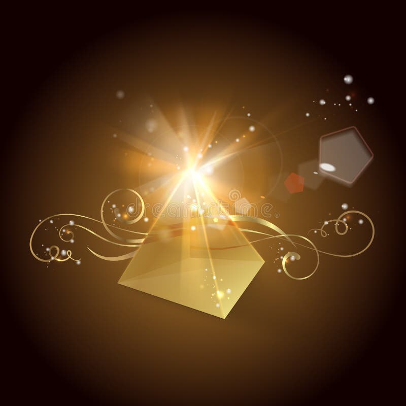 Golden pyramid. stock vector. Illustration of contrast - 32562488