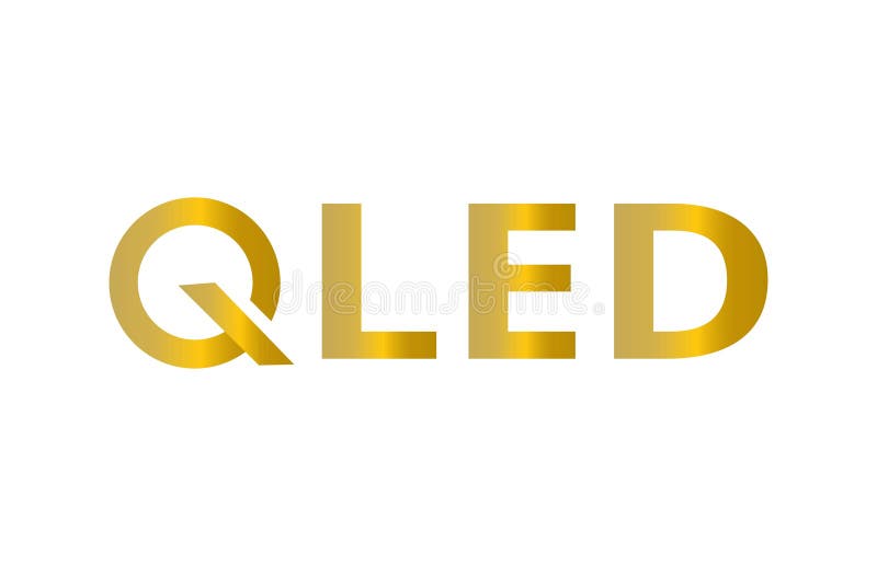 Golden QLED Resolution Symbol. Concept of Resolutions and Media Stock ...