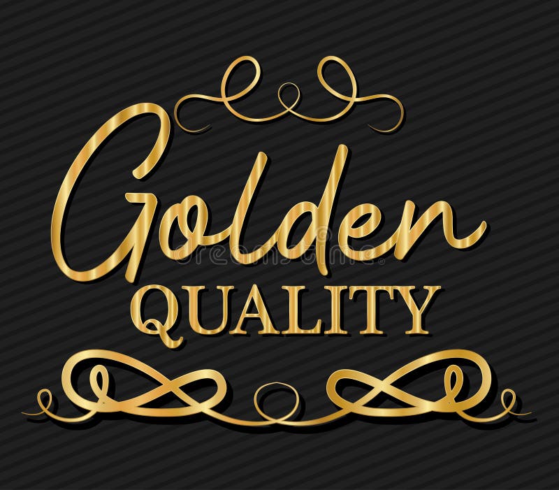 Golden Quality with Ornament Vector Design Stock Vector - Illustration ...