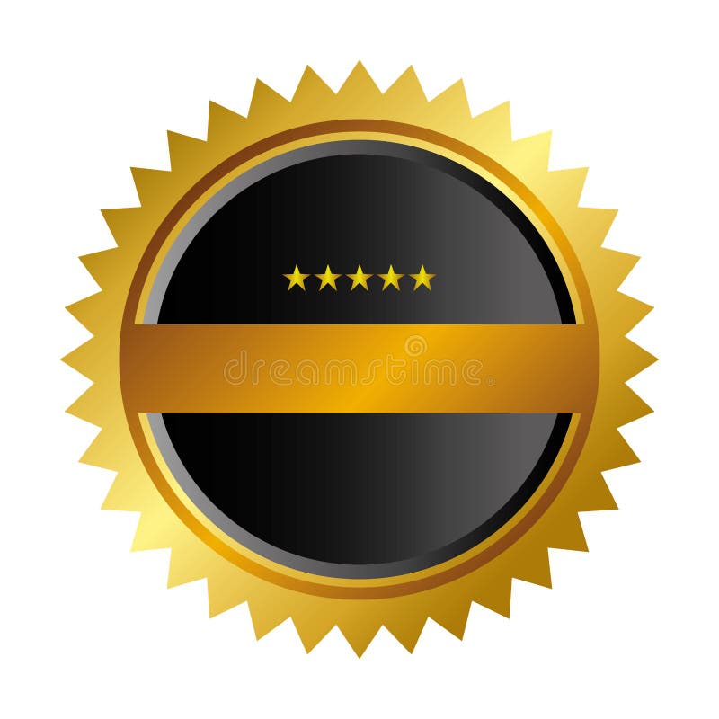 Golden Quality Seal Guaranteed Icon Stock Vector - Illustration of gold ...