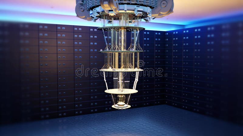 Golden Quantum Computer Machine Hanging in Room Stock Footage - Video ...