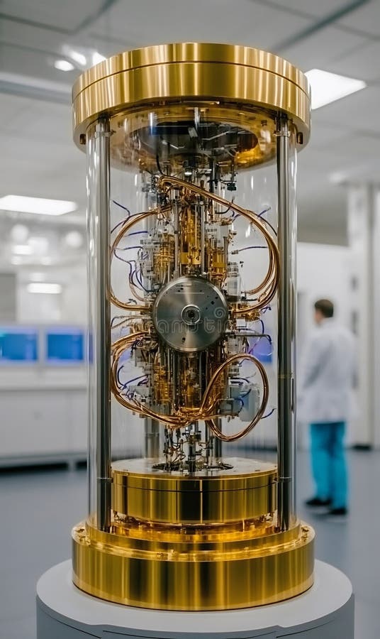 Golden Quantum Computing Core in Research Lab Stock Image - Image of generated, design: 356297833