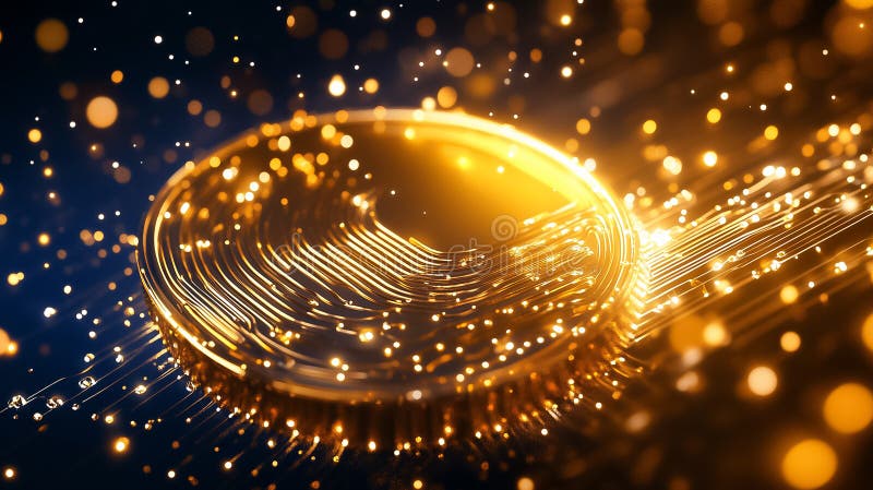 Golden Quantum Computing Patterns Shine Against a Dark Backdrop ...