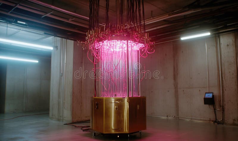 Golden Quantum System on Display Stock Photo - Image of sophisticated ...