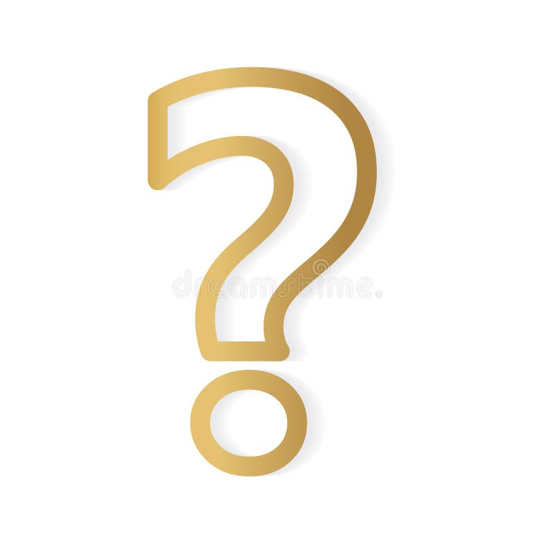 Golden question mark sign stock vector. Illustration of support - 168538225