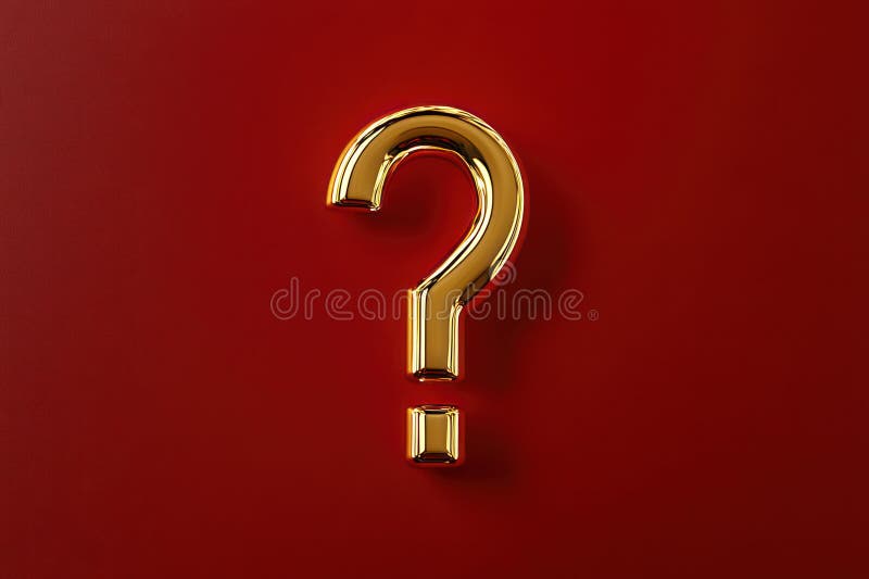 Golden Question Mark Sticker on Designer Background Stock Illustration ...