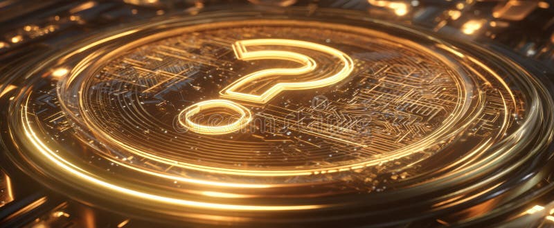 The Golden Question Mark Symbolizing the Future of Technology and ...
