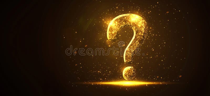 Golden Question Mark Symbolizing Mystery and Inquiry, Surrounded by ...