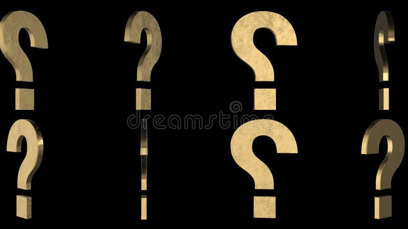 Golden Question Marks Animation on Black Background Stock Video - Video ...