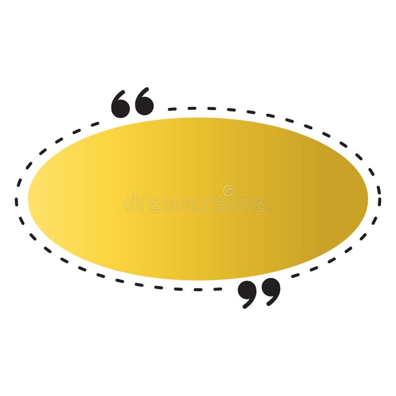 Golden Quote Speech Bubble Frame Isolated on White Background. Vector ...