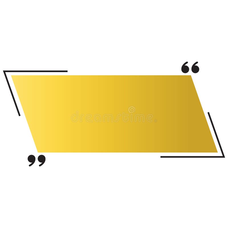 Golden Quote Speech Bubble Frame Isolated on White Background. Vector ...