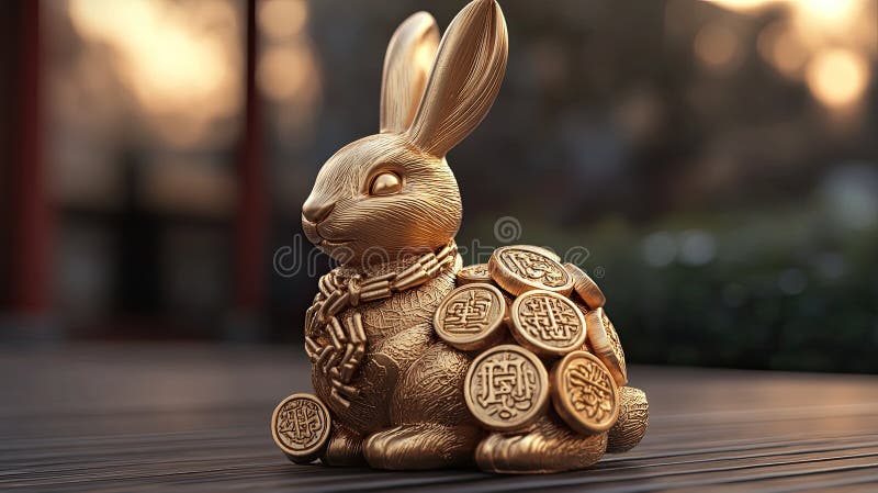 Detailed Golden Rabbit Statue Stock Illustrations – 18 Detailed Golden ...