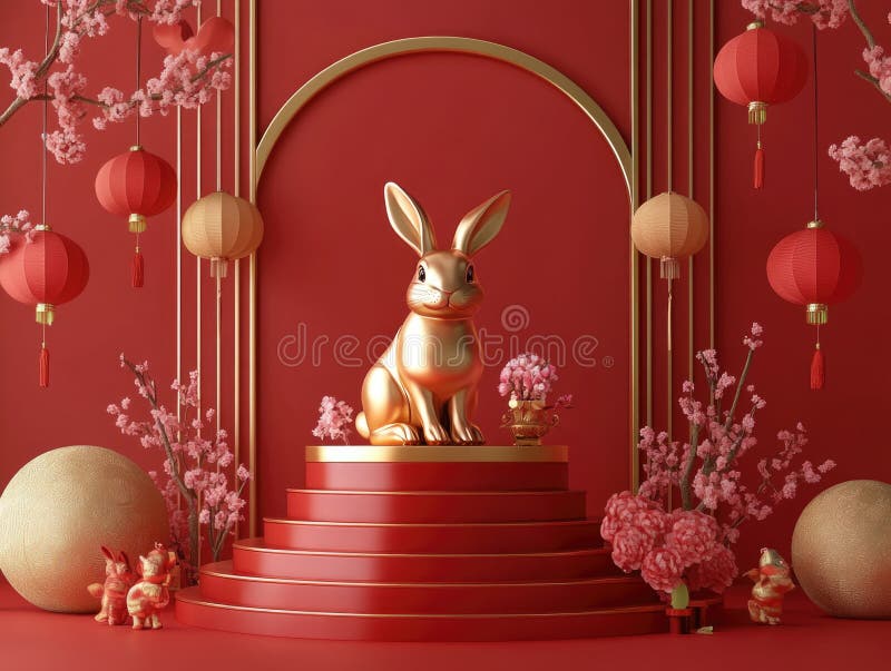 Golden Rabbit Red Platform Stock Photos - Free & Royalty-Free Stock ...