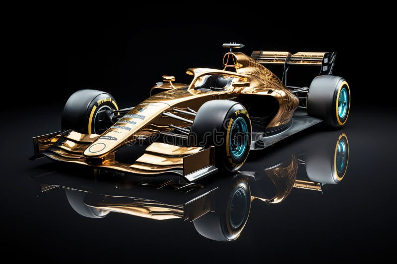 Golden Racing Car for the Winner of Formula One Race Stock Image ...