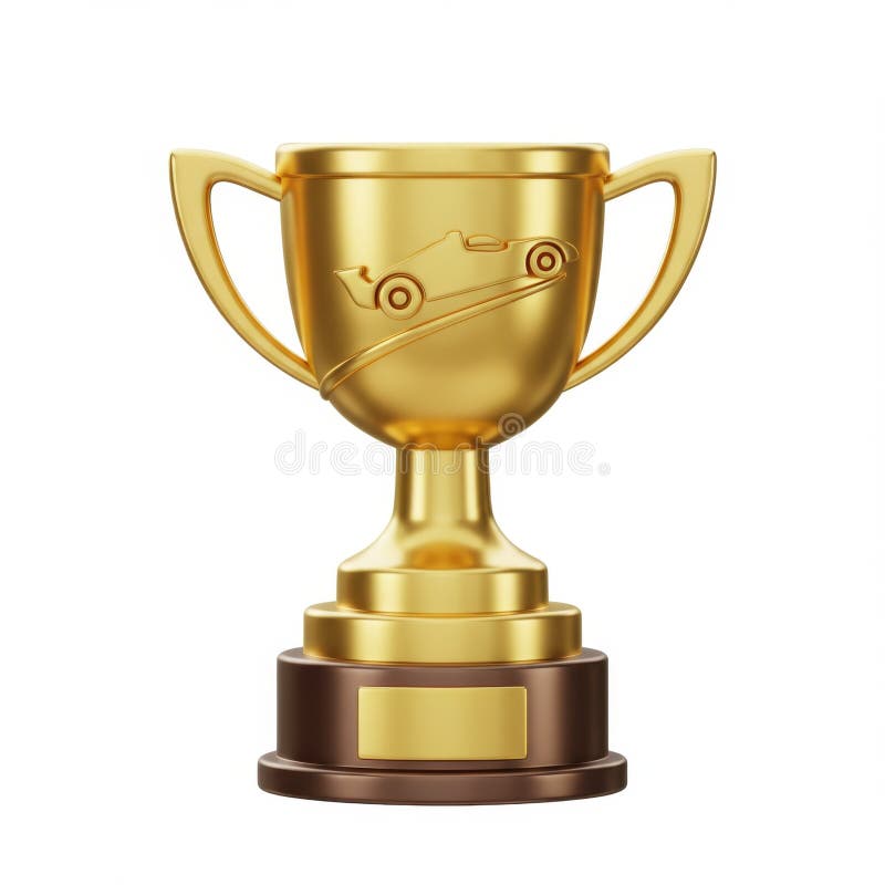 Golden Racing Trophy on Dark Base Stock Illustration - Illustration of ...