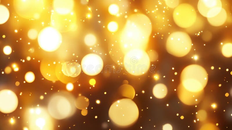 Golden Radiance Abstract Bokeh Light Particles for Festive Backgrounds ...