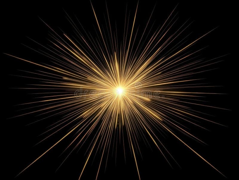 Golden Radiance, Burst of Light Rays Stock Illustration - Illustration ...