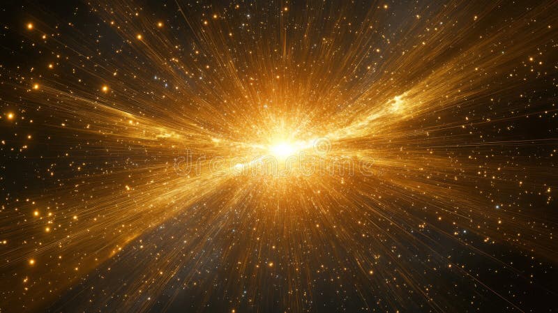 Golden Radiance Exploding Star Cosmic Energy Stock Illustration ...