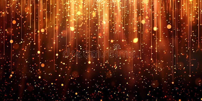 Golden Rain Abstract Background Stock Illustration - Illustration of ...