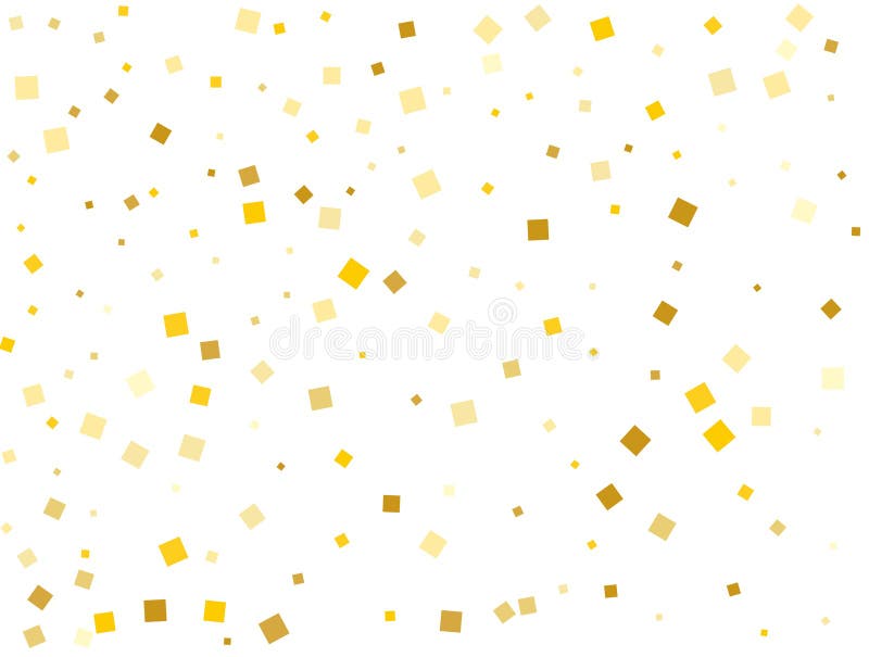 Golden Rain from Square Confetti. Vector Illustration Stock ...