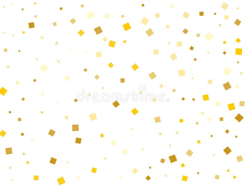 Golden Rain from Square Confetti. Vector Illustration Stock Vector ...