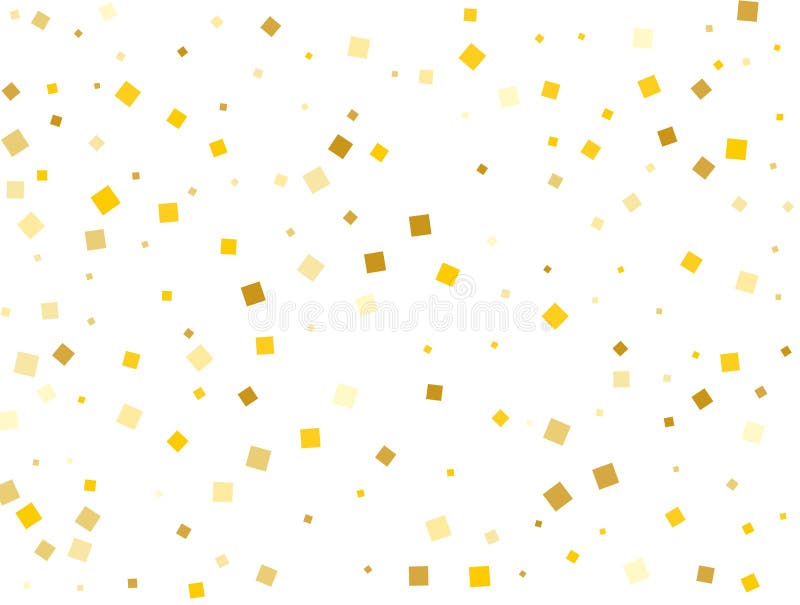 Golden Rain from Square Confetti. Vector Illustration Stock Vector ...