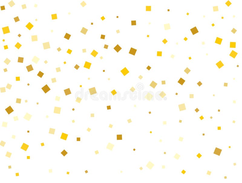 Golden Rain from Square Confetti. Vector Illustration Stock Vector ...