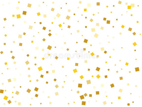 Golden Rain from Square Confetti. Vector Illustration Stock Vector ...