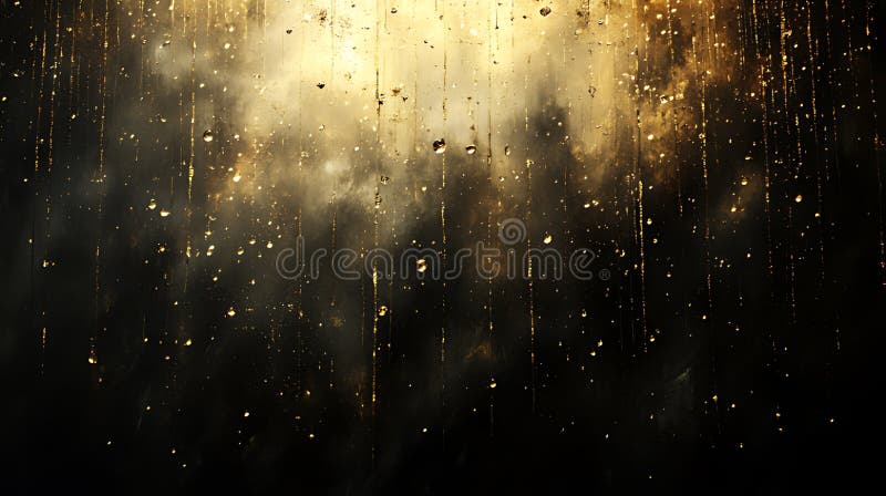Golden Rain Streaks Window, Dark Clouds, Night, Backdrop Stock ...