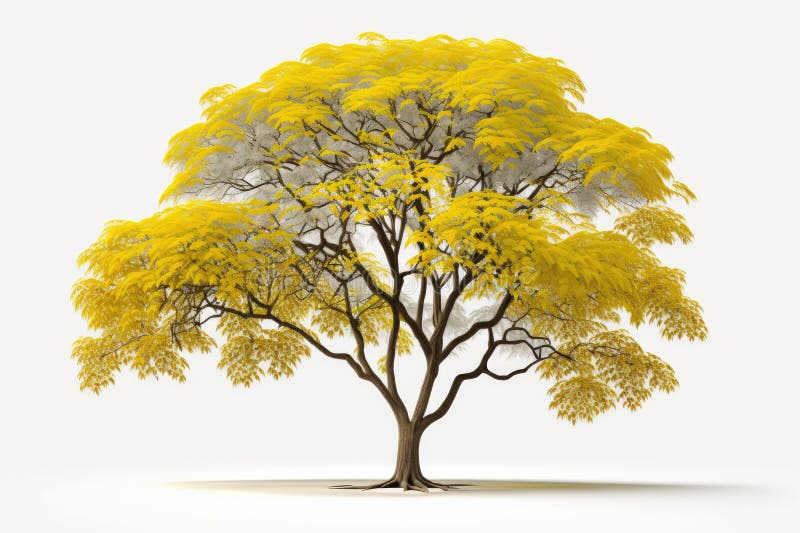 Golden Rain Tree Tree on a White Background. Generative AI Stock ...