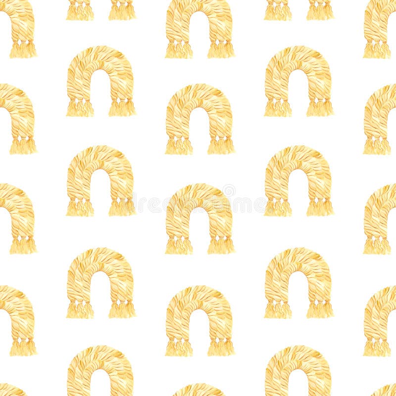 Golden Rainbow Seamless Pattern. Wicker Straw Pattern. Stock ...