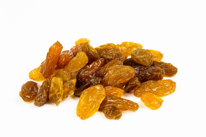 Golden Raisins on White Background. Food, Fruit, Grape. Stock Image ...