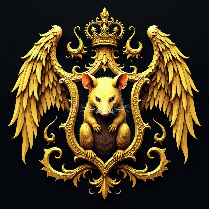 Golden Rat Crest stock illustration. Illustration of animal - 355703744