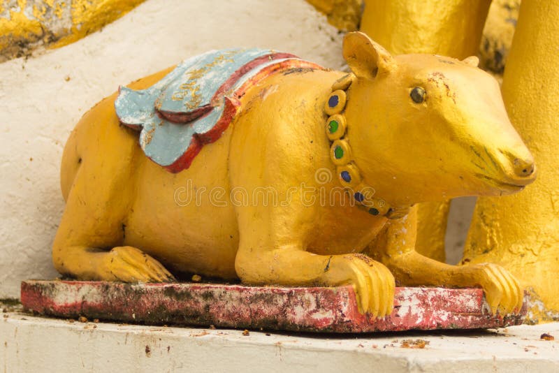 Golden Rat Statue in Thai Temple Stock Image - Image of buffalo, golden ...