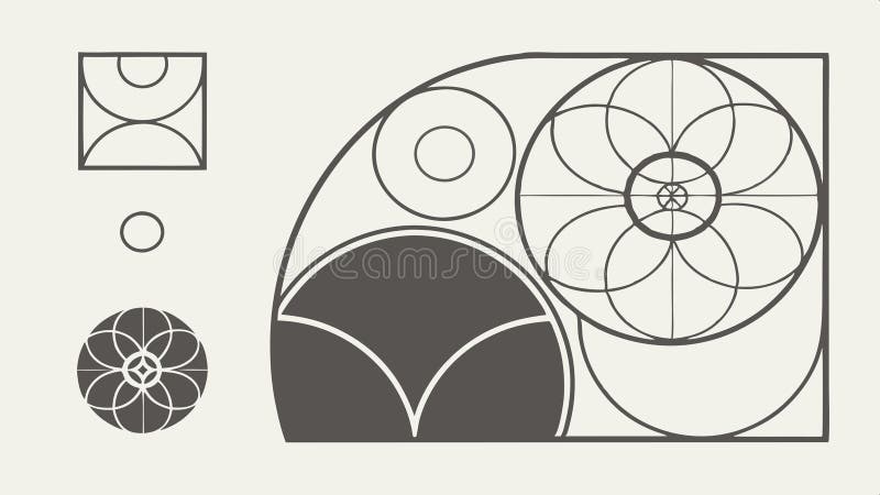 Golden Ratio Geometric Shapes, Mathematical Vector Design. Vector ...